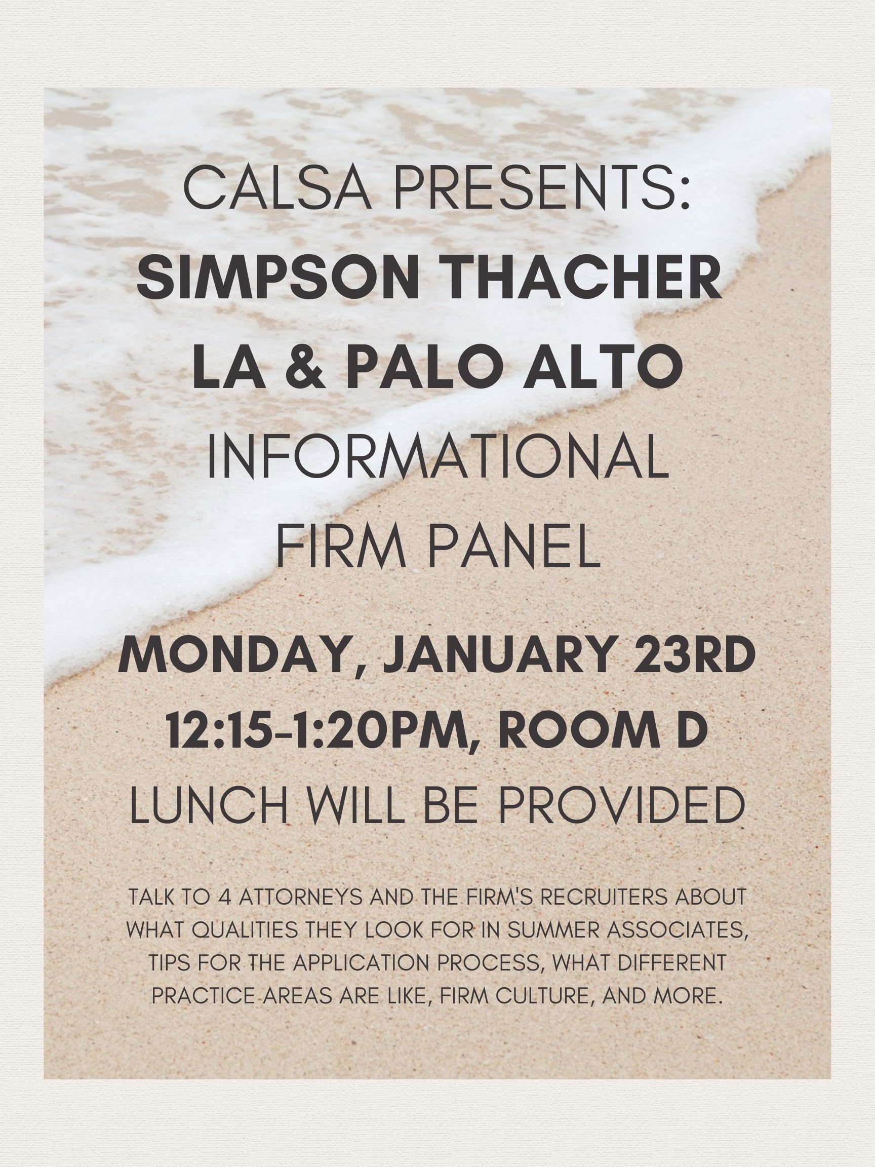 The California Law Students Association Presents: Simpson Thacher LA ... The California Law Students Association Presents: Simpson Thacher LA ...